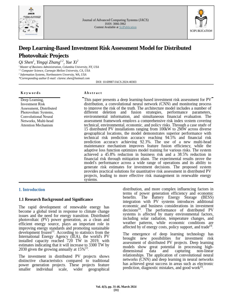 Deep Learning for PV Risk Assessment | PDF | Photovoltaics | Risk