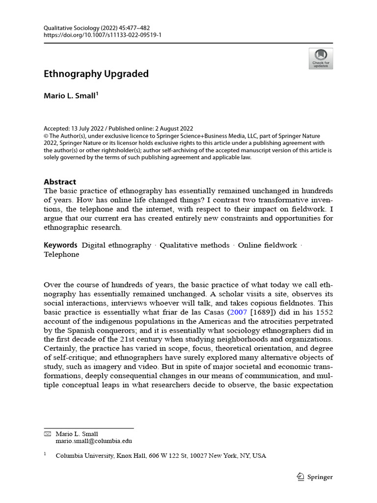 Small - Ethnography Upgraded | PDF | Ethnography