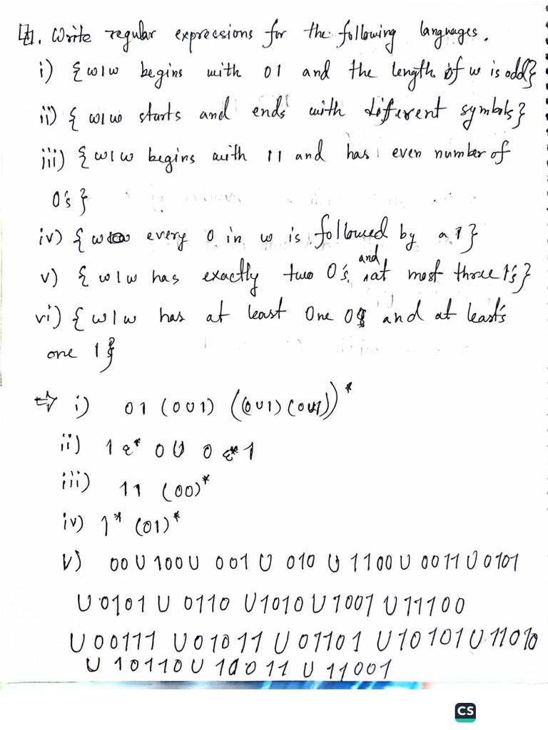 Language to RE & DFA Minimization | PDF