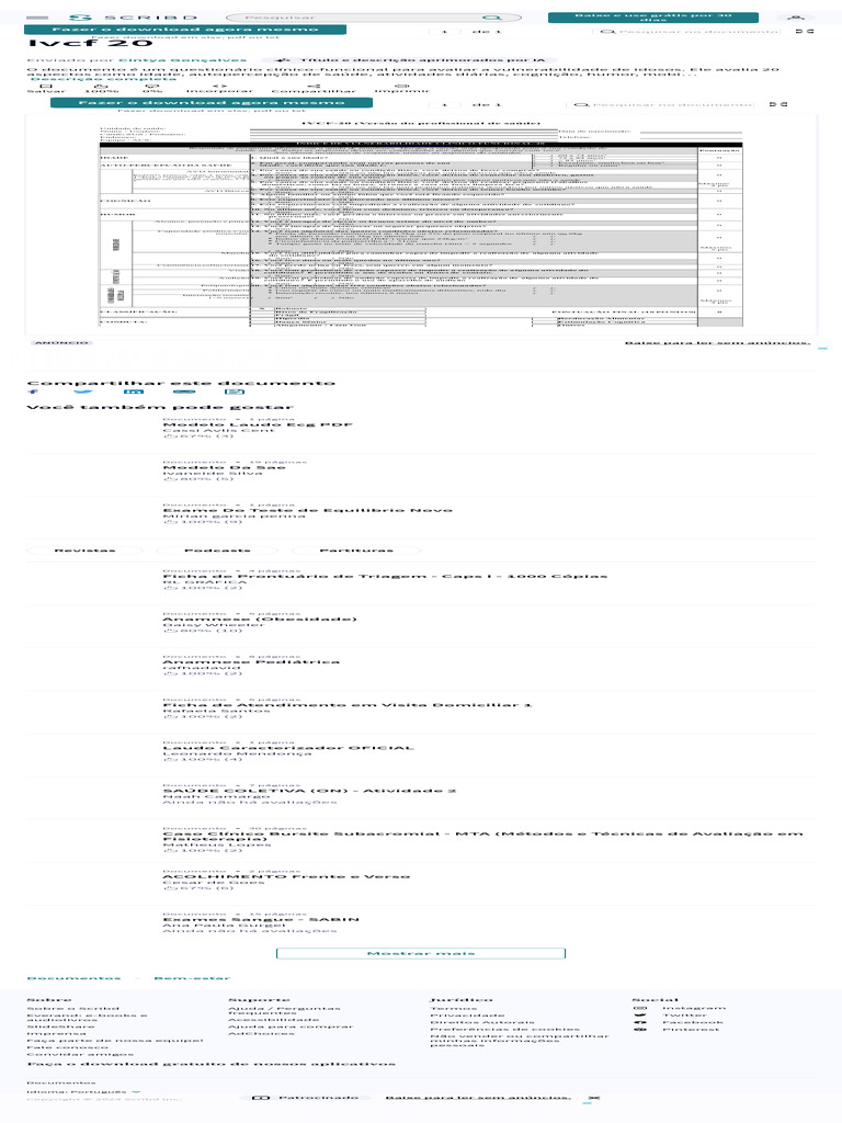 Ivcf 20 Download Grátis PDF Índice de Massa C | PDF | Índice de massa corporal