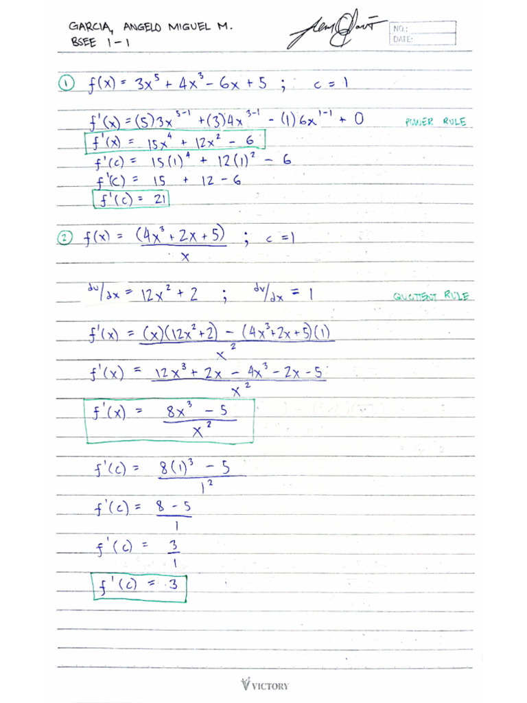 Garcia - Derivative of A Function | PDF