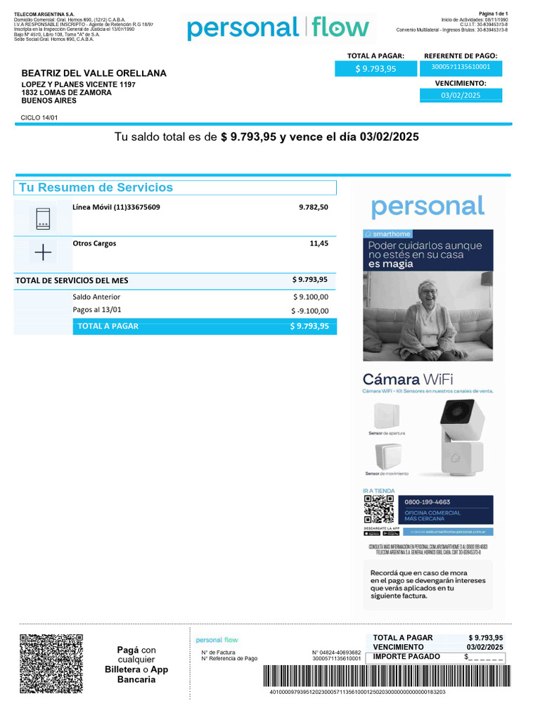 Factura Telecom Argentina: Resumen y Vencimiento | PDF | Economias ...