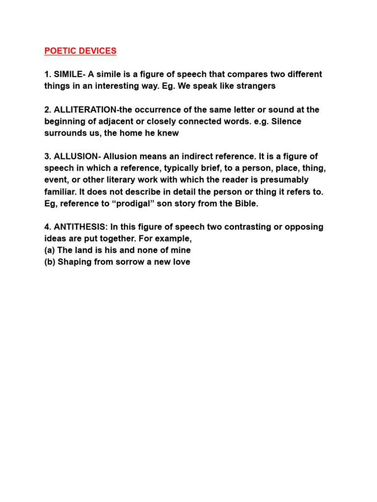 Poetic Devices | PDF