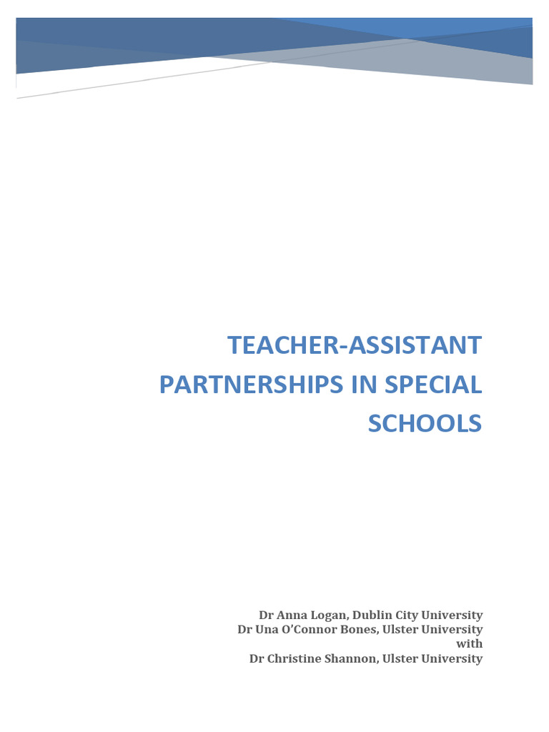 Teacher Assistant Partnerships in Special Schools | PDF | Special ...