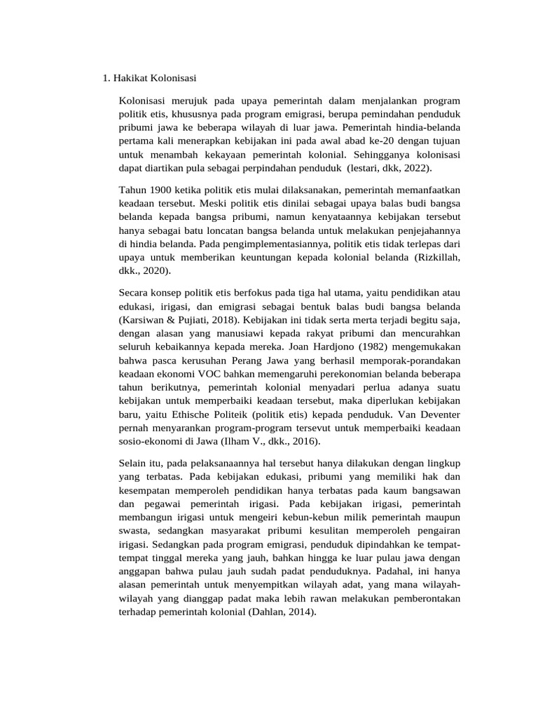 Materi Diah 1. Hakikat Kolonisasi | PDF