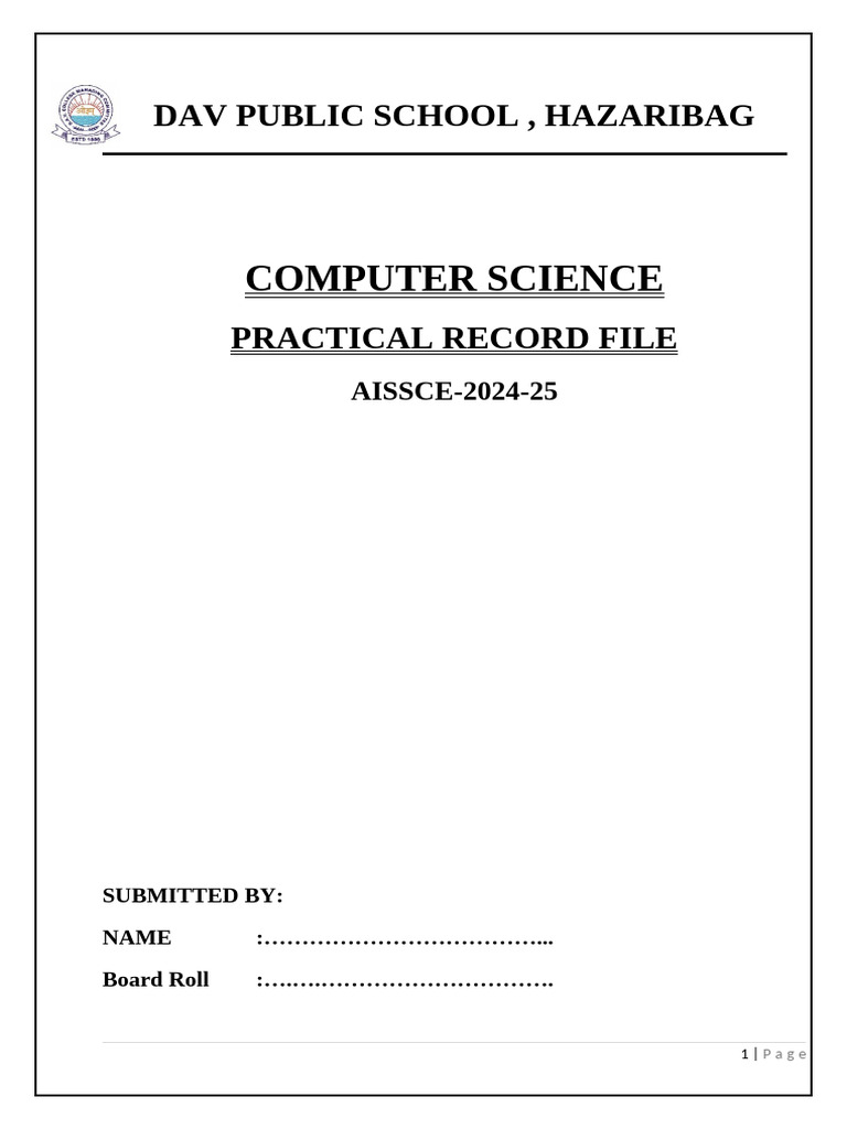 CS Practical File 2024-25 | PDF | Databases | Data Management