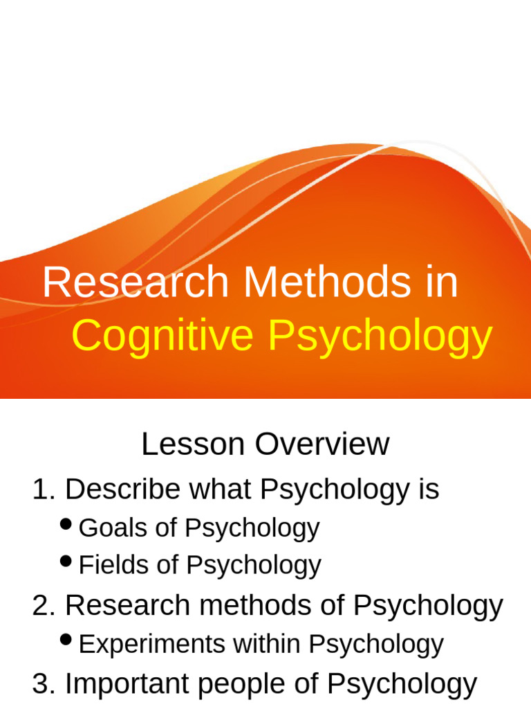 Cognitive Psychology Research Methods Guide | PDF | Psychology | Experiment