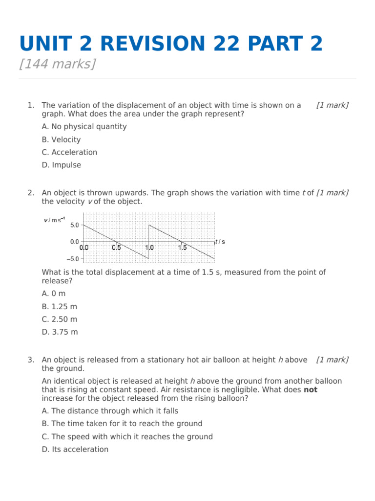 Unit 2 Revision 22 Part 2 | PDF | Force | Kinetic Energy