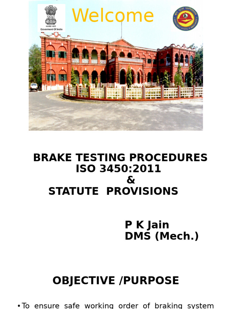Brake Testing Procedures per ISO 3450 | PDF | Brake | Acceleration