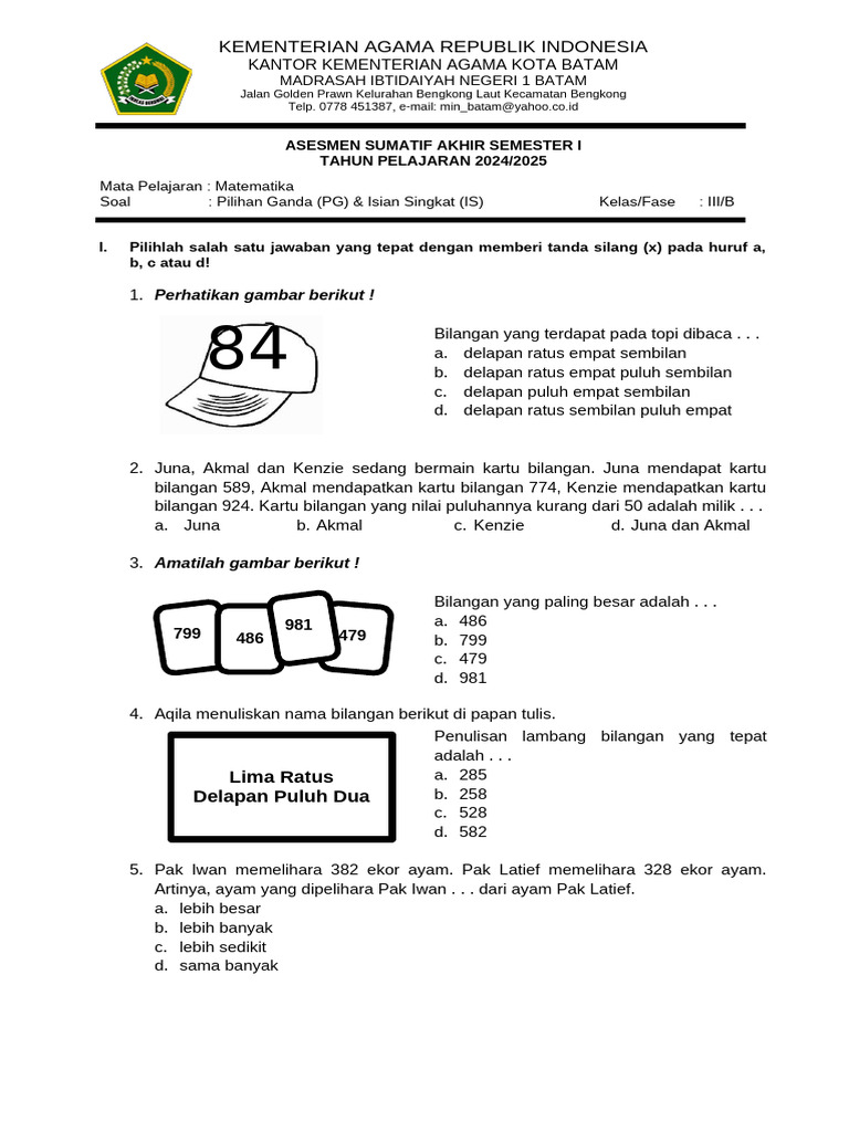 Kop Asesmen Kelas 3 & 4 Ok | PDF
