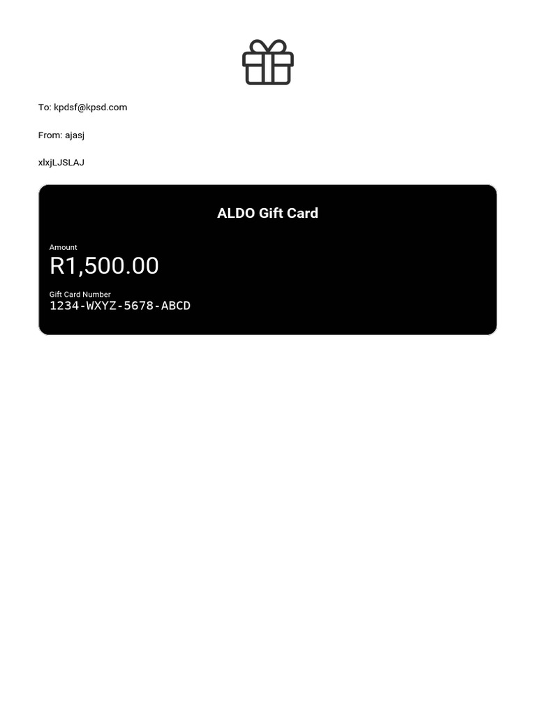 ALDO Gift Card Details | PDF