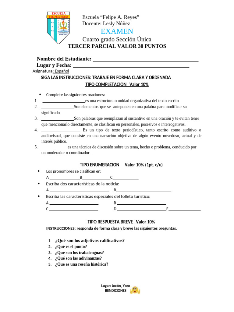 Examenes Tercer Parcial | PDF