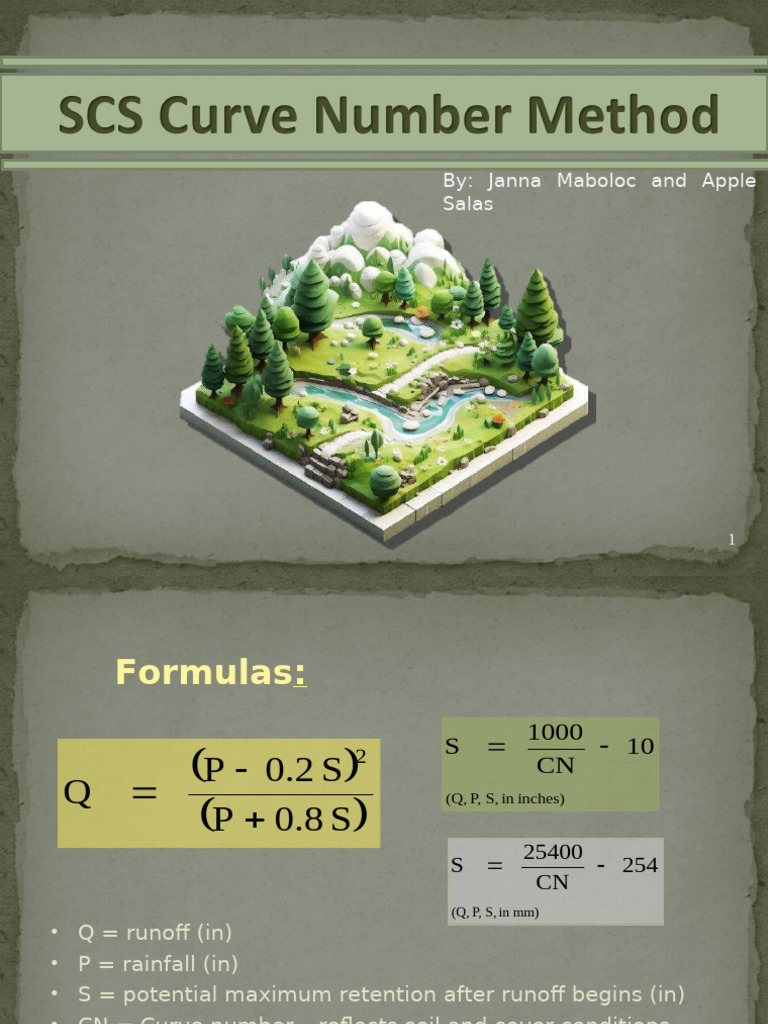 1 - SCS Curve Number Method, Maboloc and Salas, MTH 910-1 | PDF ...