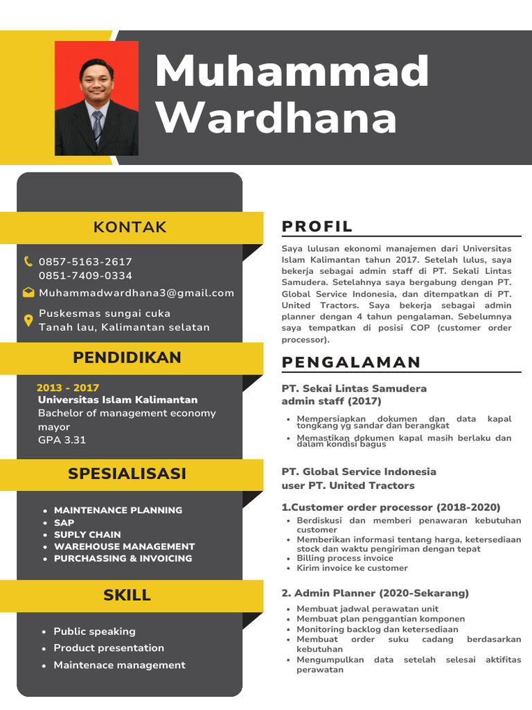 CV MUHAMMAD WARDHANA | PDF