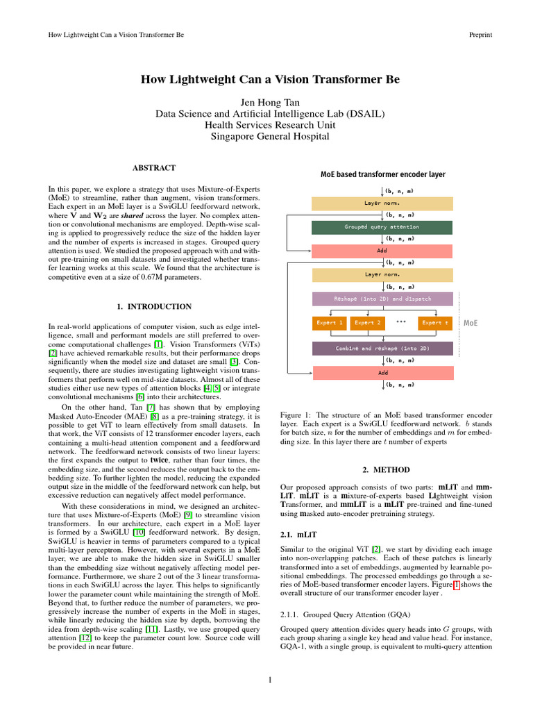 Lightweight Vision Transformers with MoE | PDF | Applied Mathematics ...