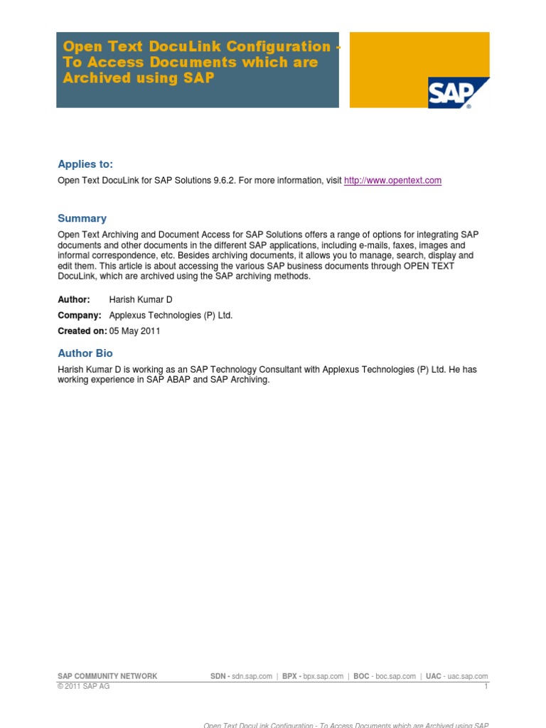 Doculink Configuration Steps | PDF | Sap Se | Databases