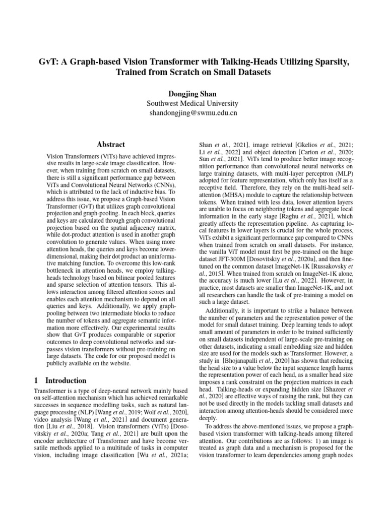 2024_GvT_Shan_chen_arXiv | PDF | Matrix (Mathematics) | Applied Mathematics