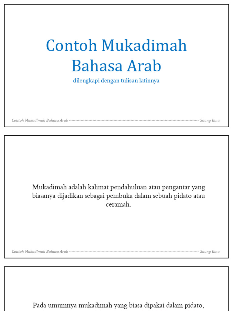 13 Mukadimah Teks Arab Dan Latin | PDF