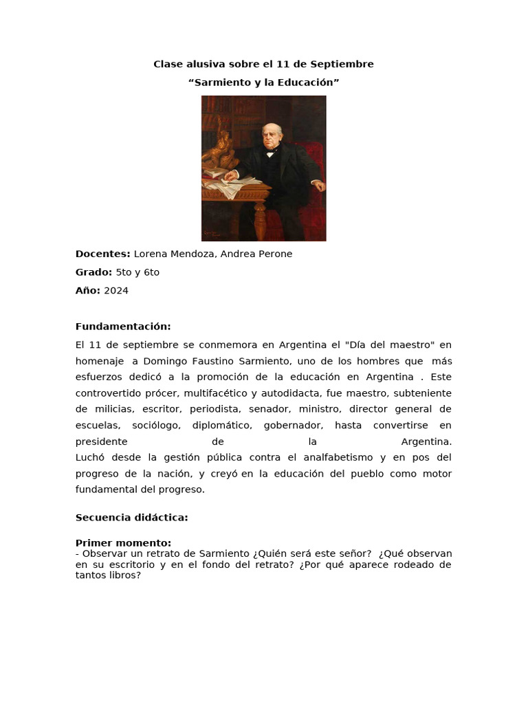 Clase Alusiva Sobre El 11 de Septiembre | PDF | Argentina