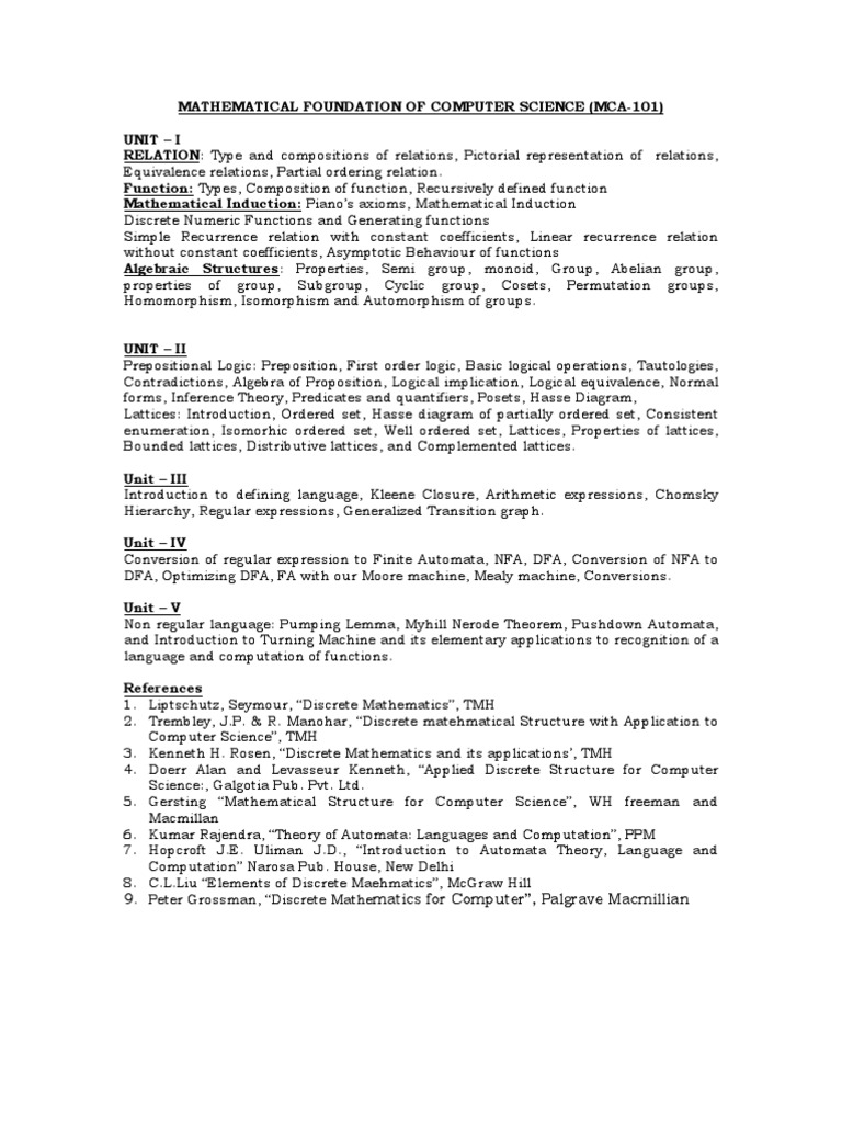 Mca Syllabus Parsing Computer Network