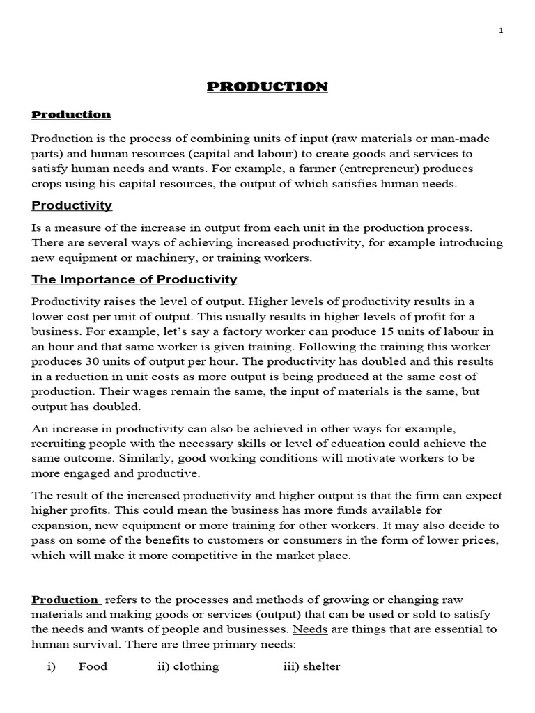 Understanding Factors of Production | PDF | Capital (Economics ...