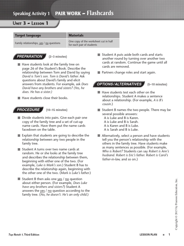UNIT 03 Speaking Activities | PDF | Question