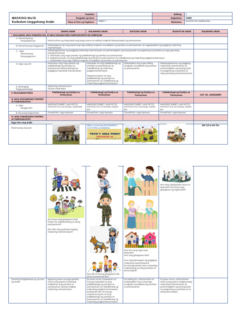 w2 q4 Gmrc1 Matatag Dll | PDF