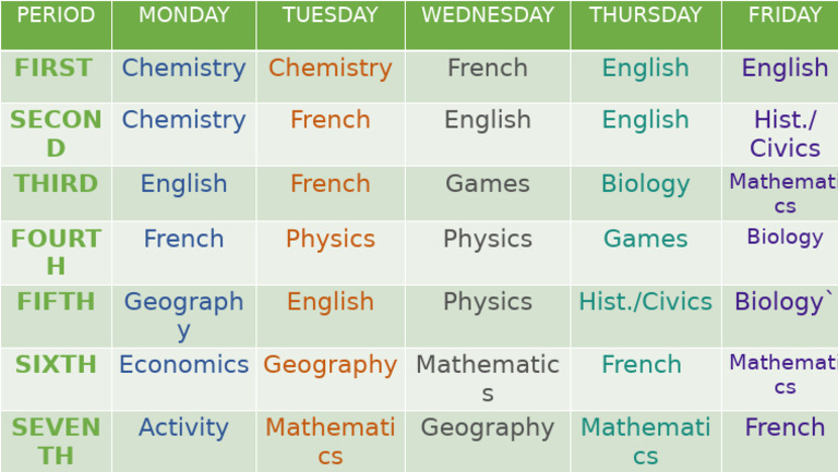 Time Table | PDF