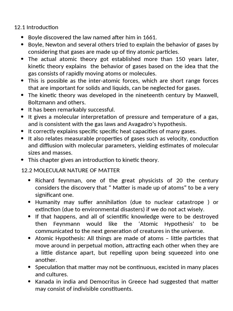 Kinetic Theory and Atomic Structure Explained | PDF | Gases | Molecules