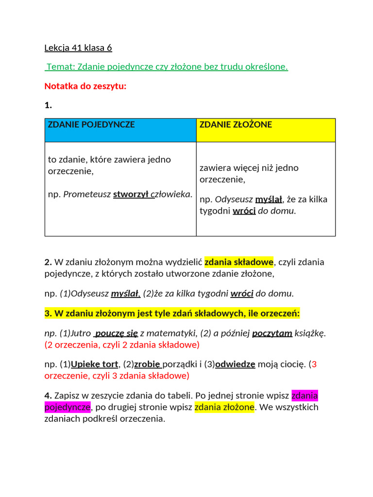 Lekcja 41 Klasa 6 | PDF