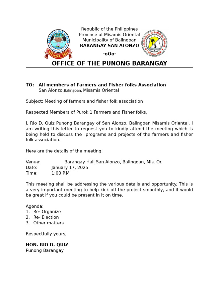 Invitation Letter Notice of Hearing | PDF