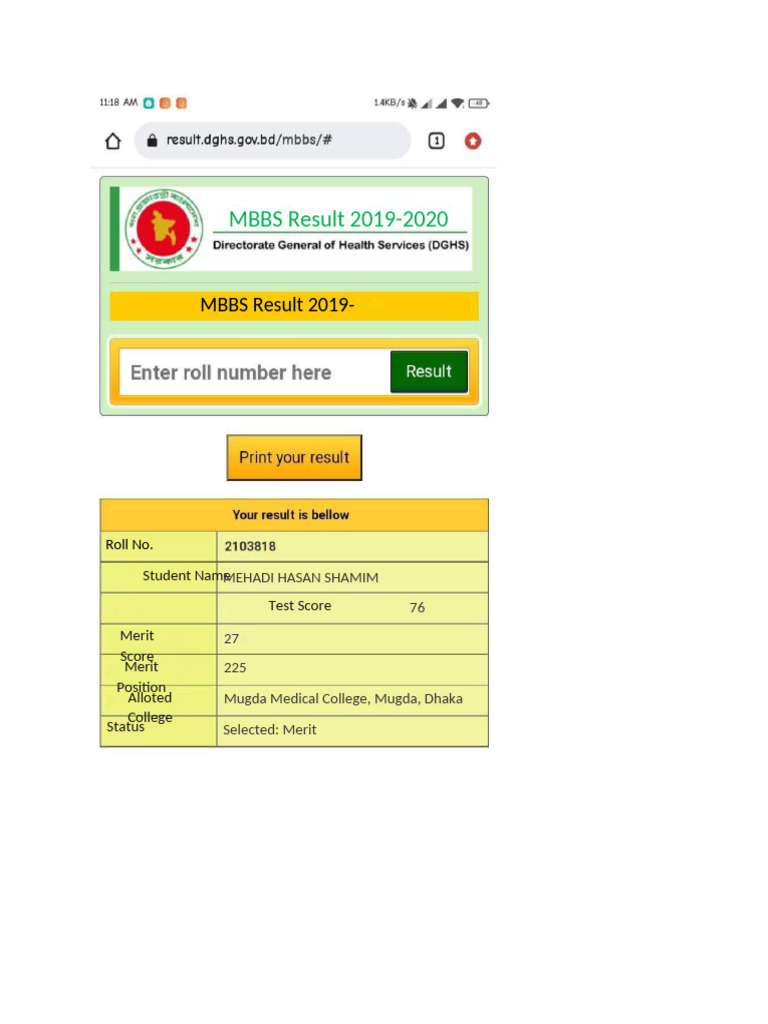 MBBS Result 2019-2020 Summary | PDF