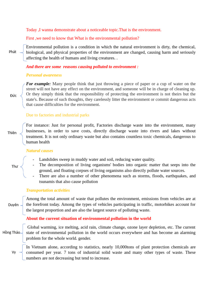 speaking | PDF | Pollution | Waste