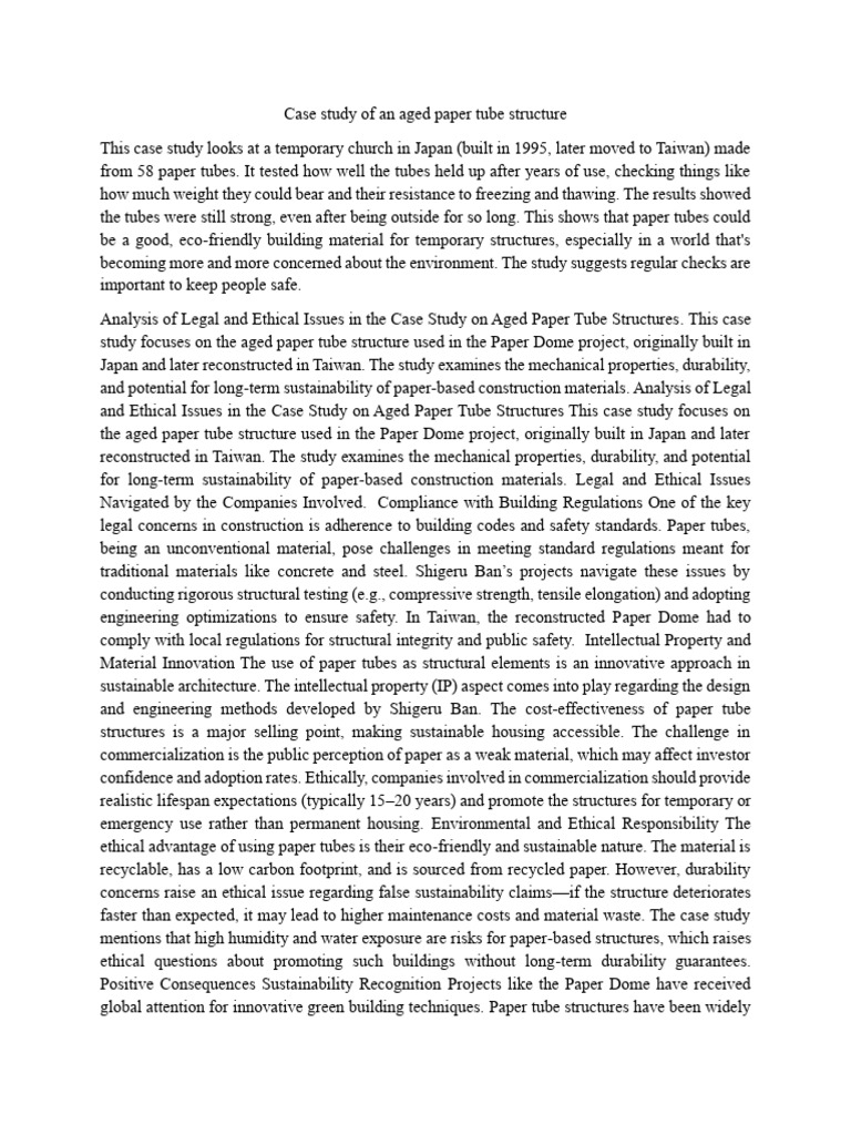 Case-study-of-an-aged-paper-tube-structure | PDF | Green Building ...