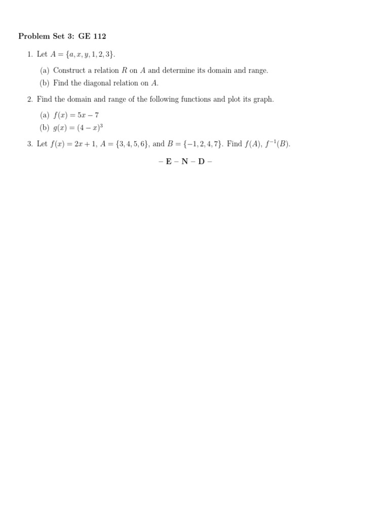 GE 112 - Problem Set 3 | PDF
