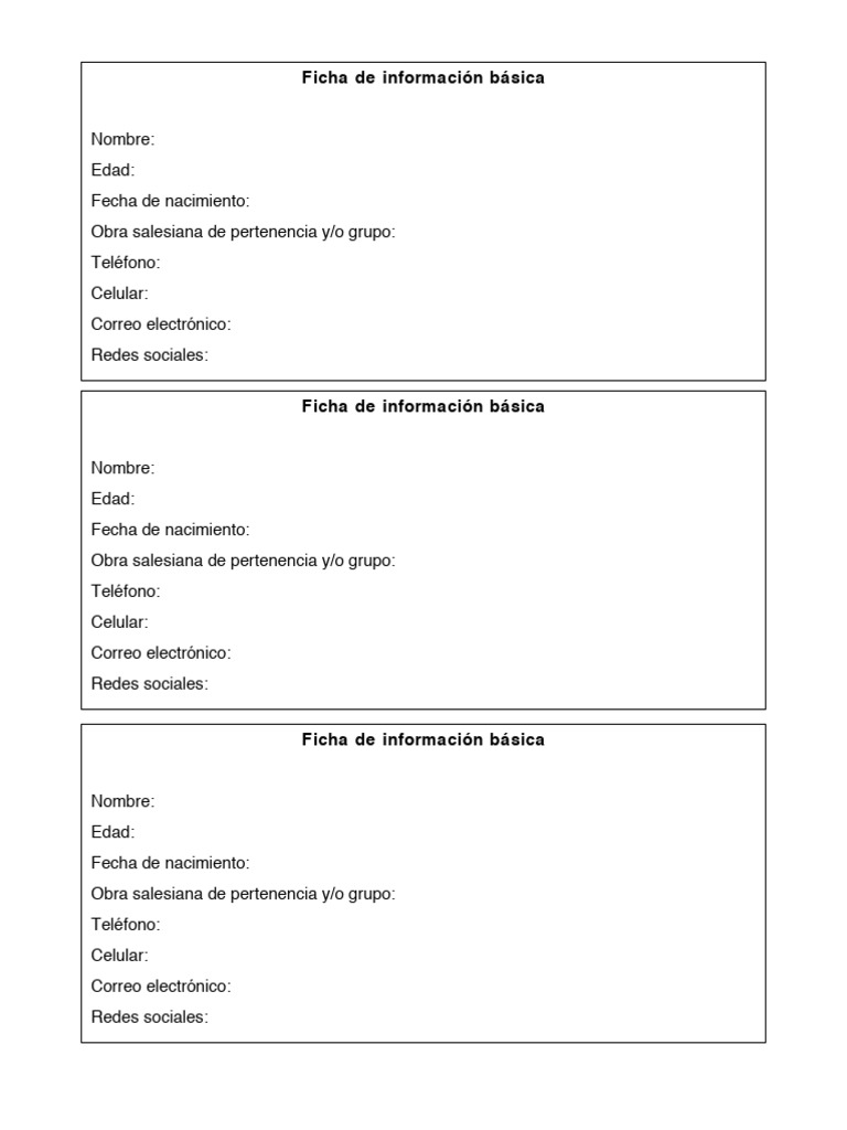 Ficha de información básica | PDF