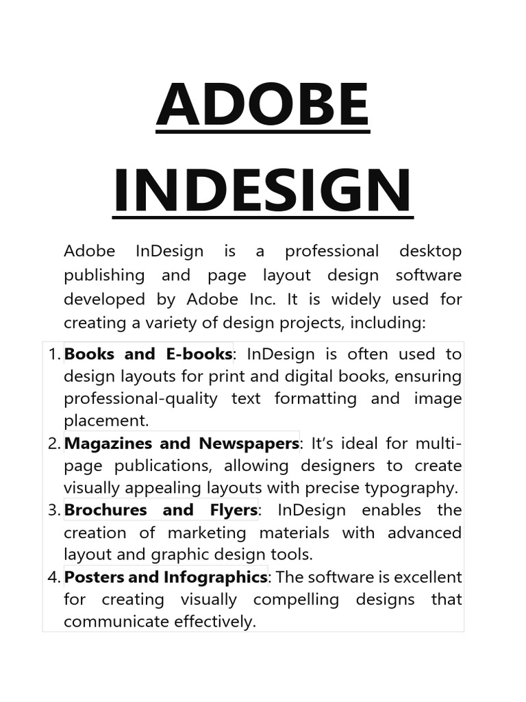 Adobe Indesign Notes | PDF