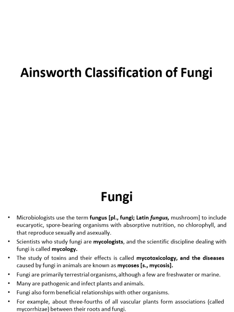 Ainsworth Fungi Classification Guide | PDF | Fungus | Mycology