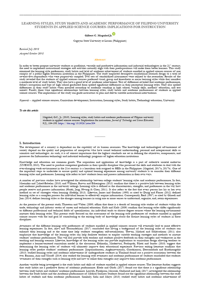 1739633606788 | PDF | Learning Styles | Learning