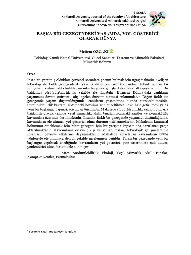 Ba - Ka Bir Gezegendeki Ya - Amda, Yol G - Sterici Olarak D - Nya (#1256622) - 2975222 | PDF