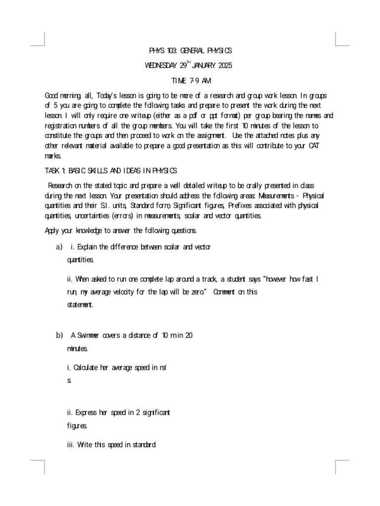 PHYS 103 | PDF | Force | Newton's Laws Of Motion
