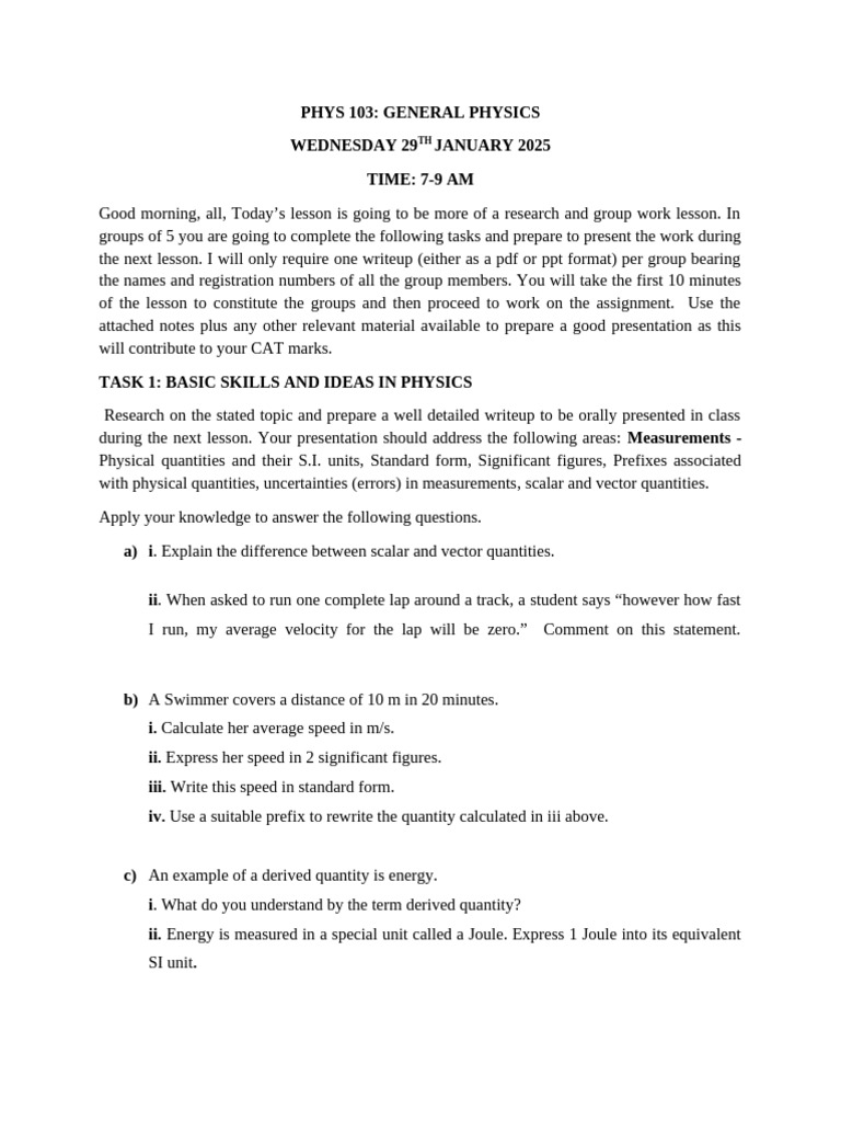 PHYS 103 | PDF | Force | Newton's Laws Of Motion