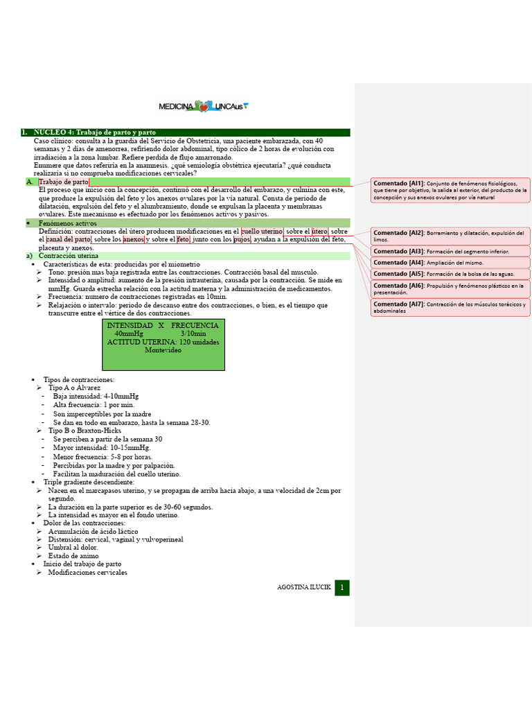 RESUMEN 2DO PARCIAL CyFSH II | PDF | Parto | Especialidades Medicas