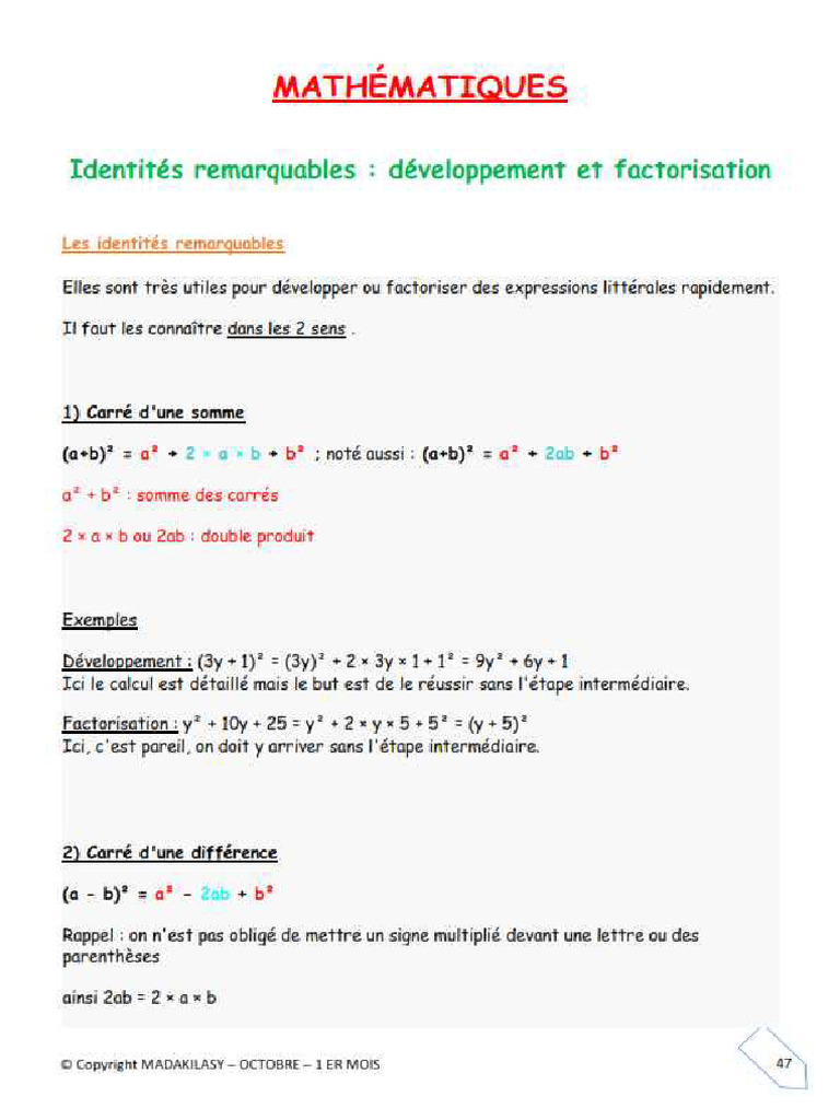 Mathematique 4 Ème | PDF