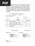 Mutual Consent Divorce Petition Format | PDF | Divorce | Marriage