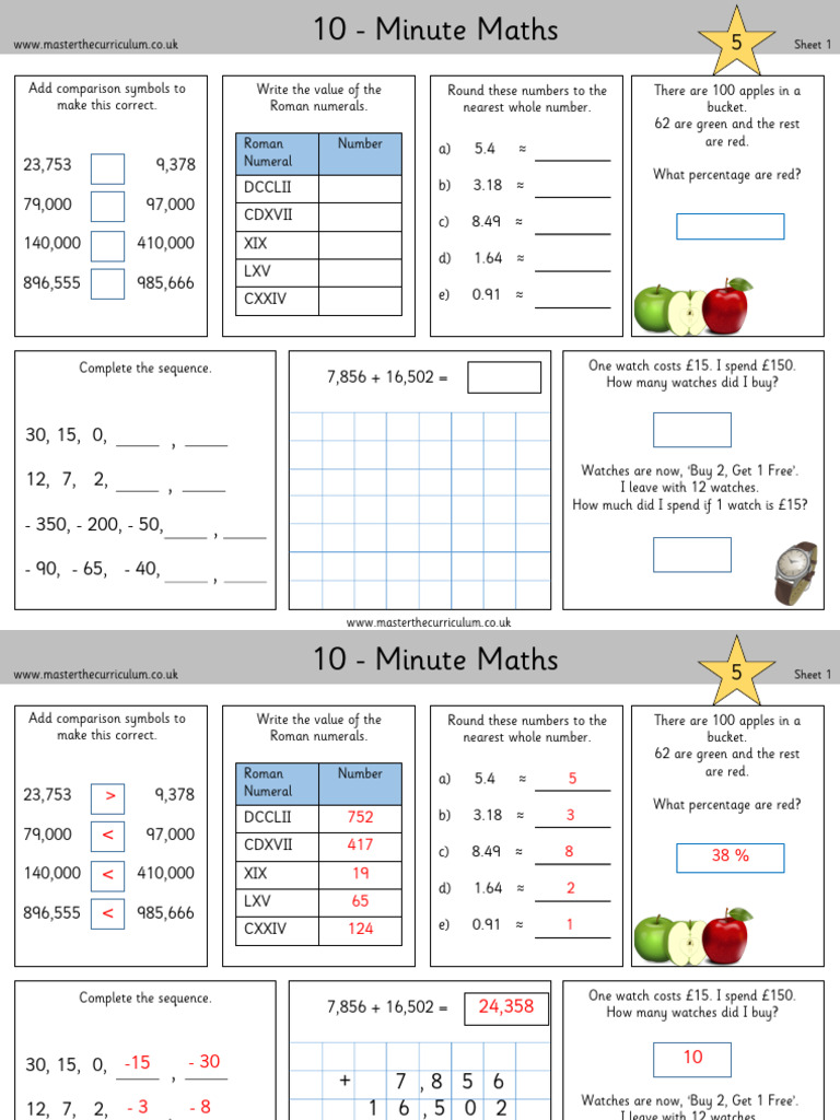 10 Minute Maths Year 5 | PDF | Mathematics | Numbers