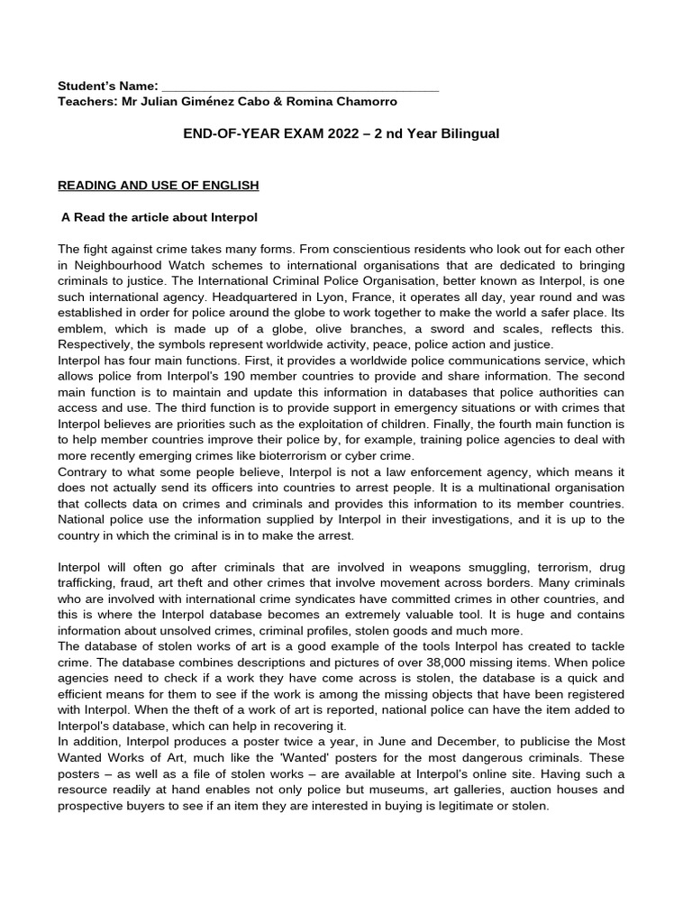 2ND Year End of Year Exam 2024 | PDF | Atmosphere Of Earth | Ozone