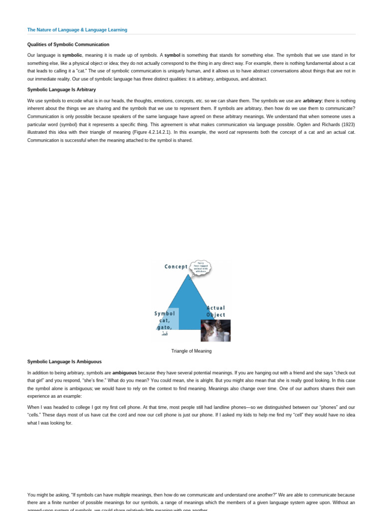 Understanding Symbolic Language Qualities | PDF | Grammatical Gender ...