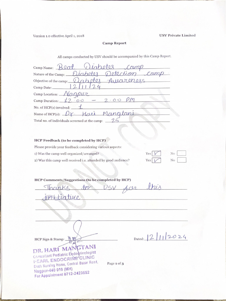 Hari - Mangtani Camp Report | PDF