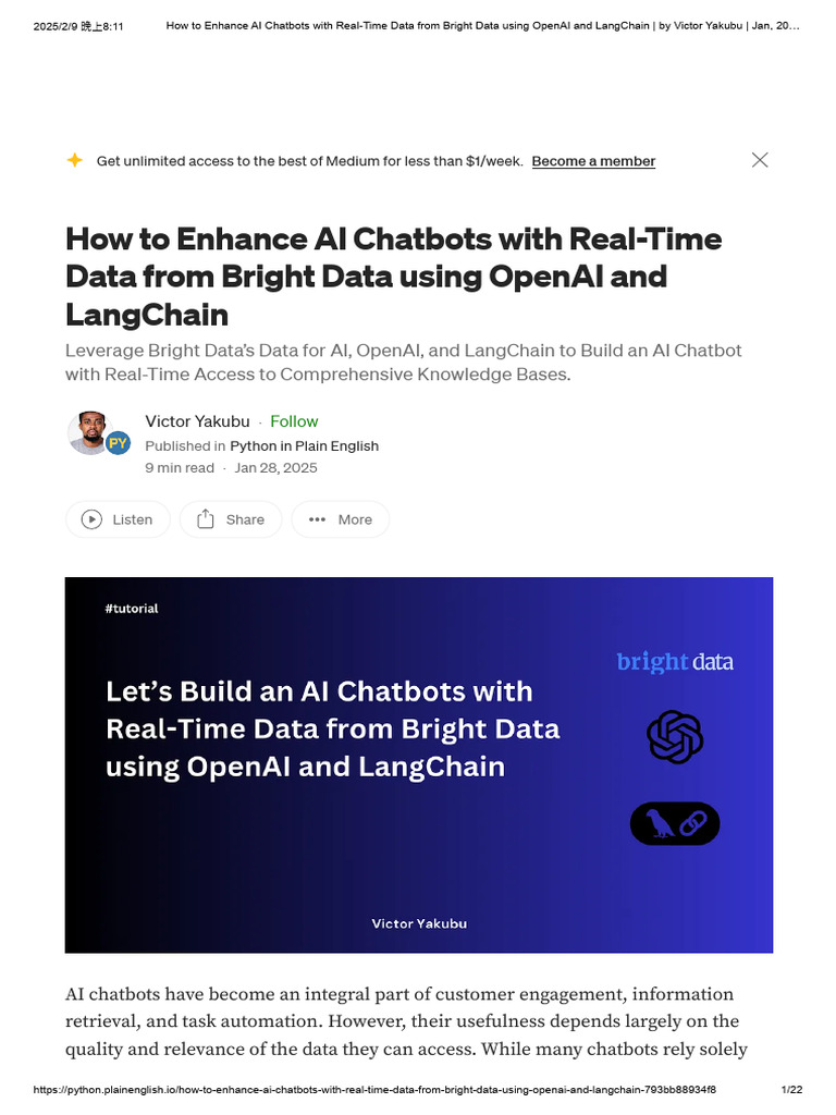 How To Enhance Ai Chatbots With Real Time Data From Bright Data Using Openai And Langchain By